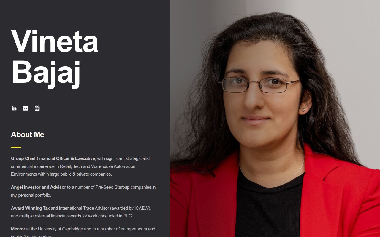 Vineta Bajaj - Senior Finance Executive, e-commerce expert and Angel ...